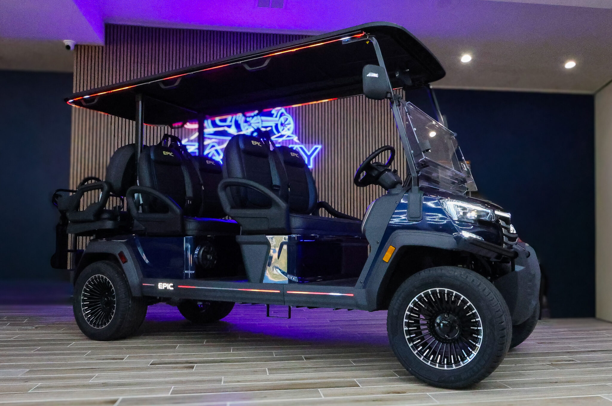 2026 Navy Blue Epic E60FX Golf Cart/LSV - Galaxy Golf Cars
